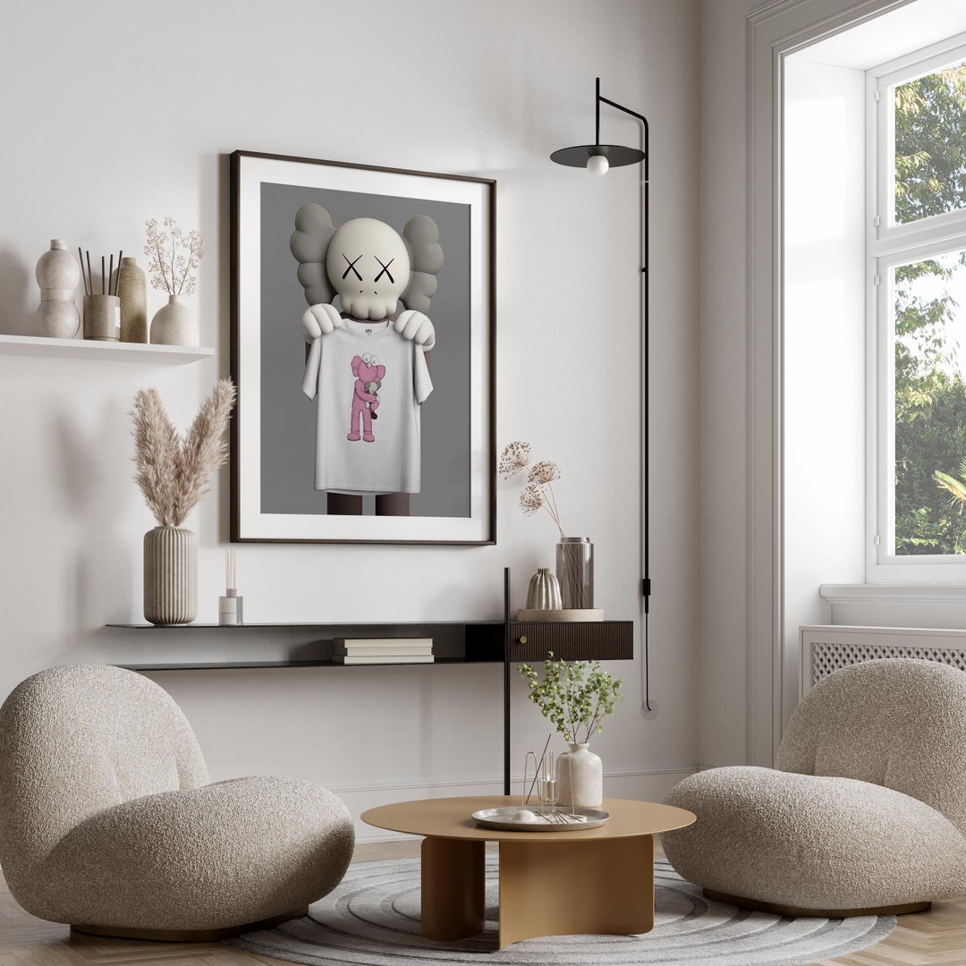 Hypebeast Poster, Pink/gray KAWS Poster, Hypebeast, Hypebeast Sneaker ...