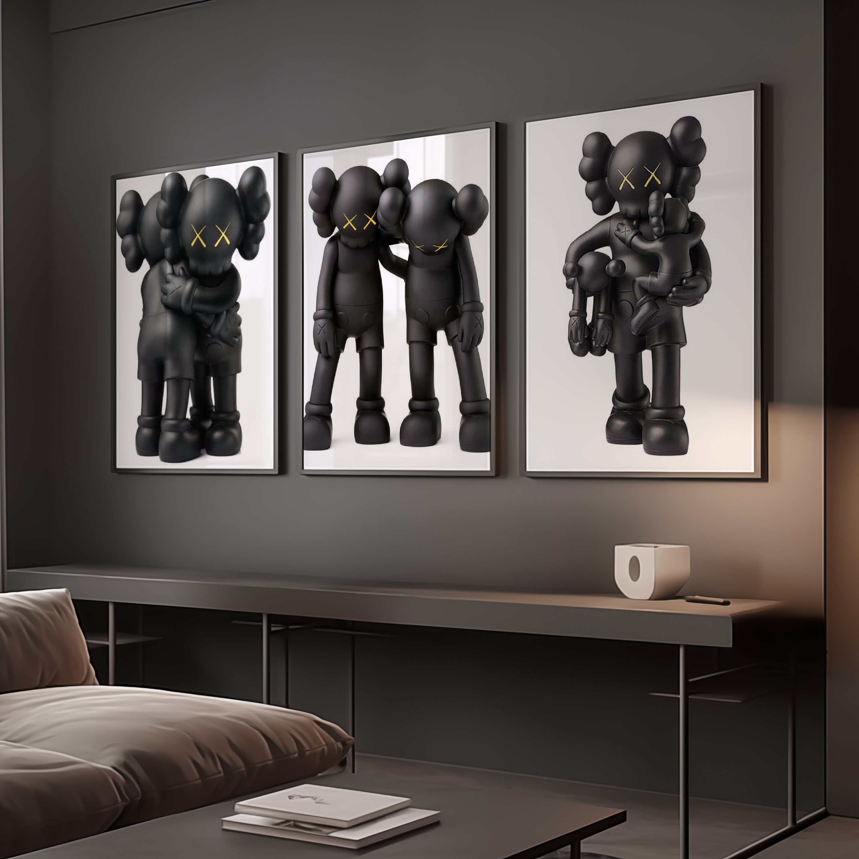 Black/white Hypebeast Poster, Set of 3, KAWS Poster, Hypebeast ...