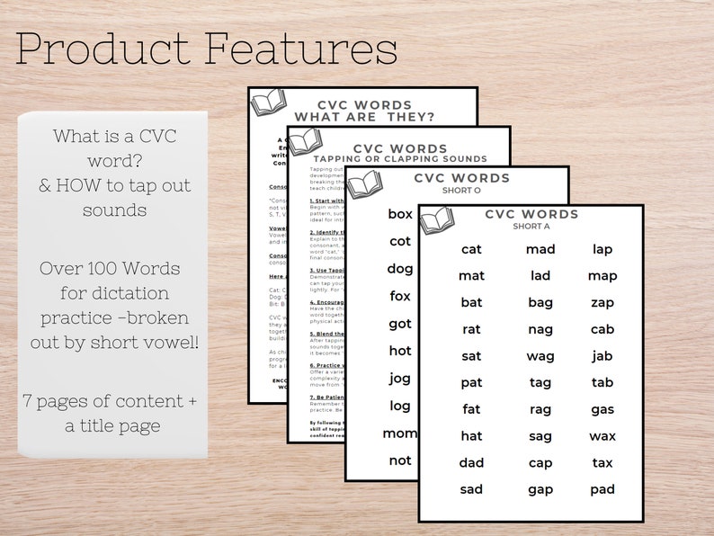 CVC Words Guide & Word Lists - Etsy