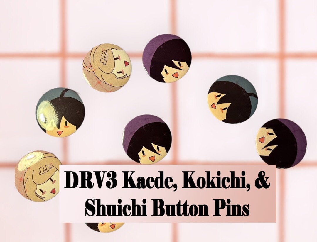 DRV3 Kokichi, Kaede, and Shuichi Button Pins - Etsy