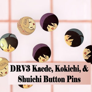 DRV3 Kokichi, Kaede, and Shuichi Button Pins - Etsy