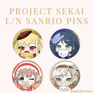 Project Sekai L/N Sanrio Collab Button Pins Leo/need Saki, Ichika ...