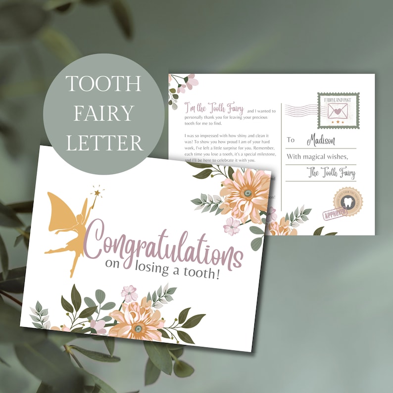Tooth Fairy Letter Printable for Tooth Fairy Box Editable - Etsy