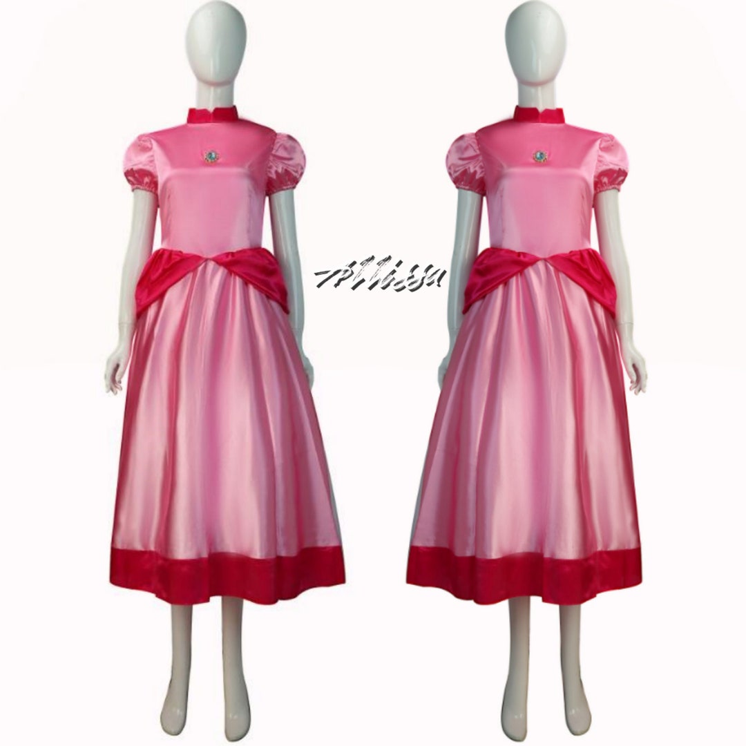 Super Mario Princess Peach Dress Pink Dress in Adult/child - Etsy