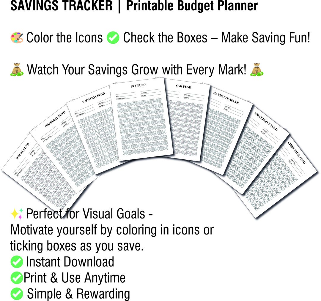 Savings Tracker Printable, Visual Savings Challenge, Money Saving ...