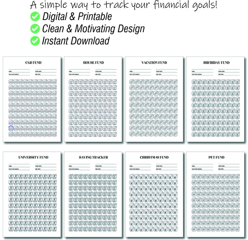 Savings Tracker Printable, Visual Savings Challenge, Money Saving ...