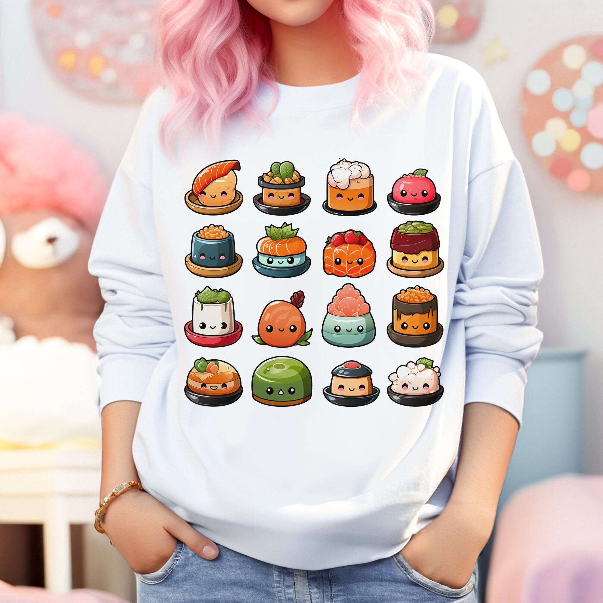 Sushi Kawaii PNG Clipart Cute Anime Sticker Digital Transparent PNG ...