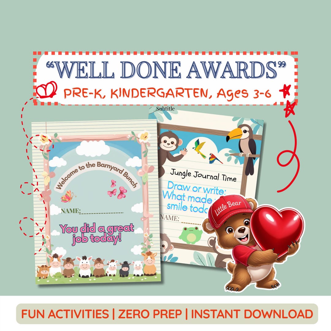 Printable Kids Award Certificates | Little Bear, Jungle, Farm, Ocean ...