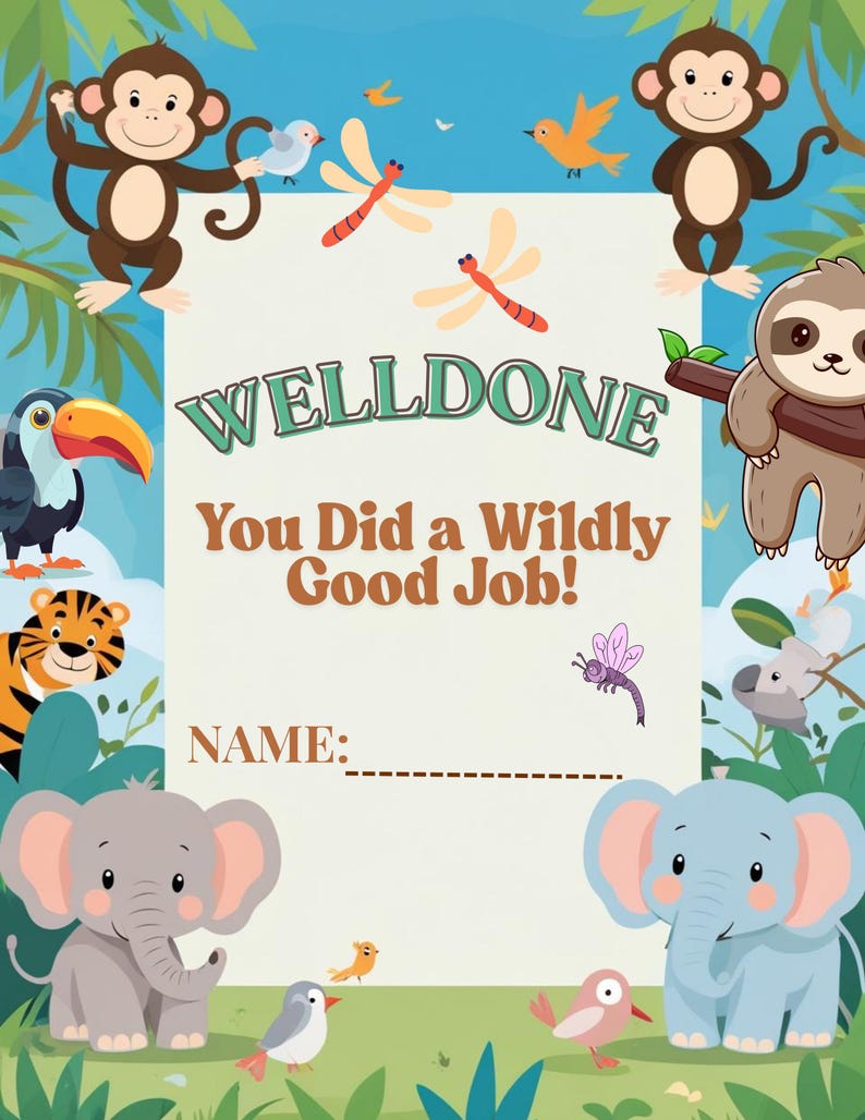 Printable Kids Award Certificates | Little Bear, Jungle, Farm, Ocean ...