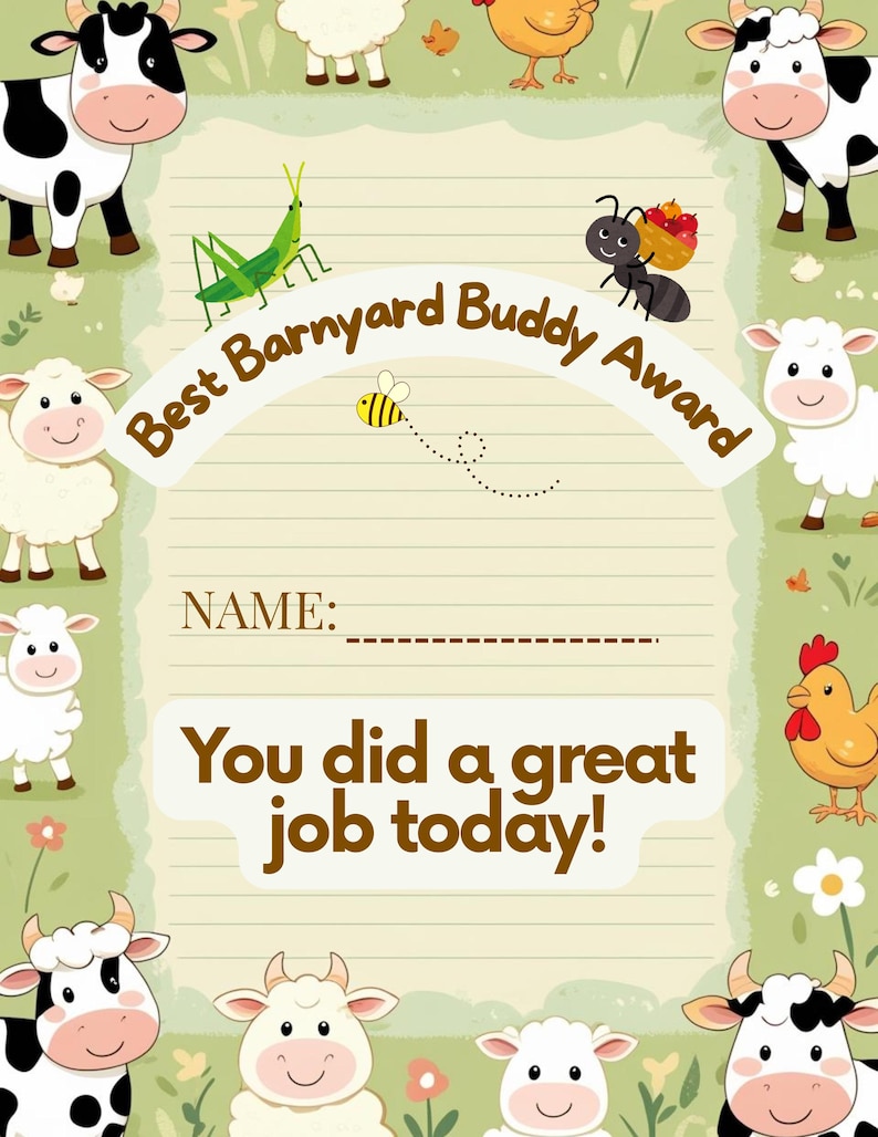 Printable Kids Award Certificates | Little Bear, Jungle, Farm, Ocean ...