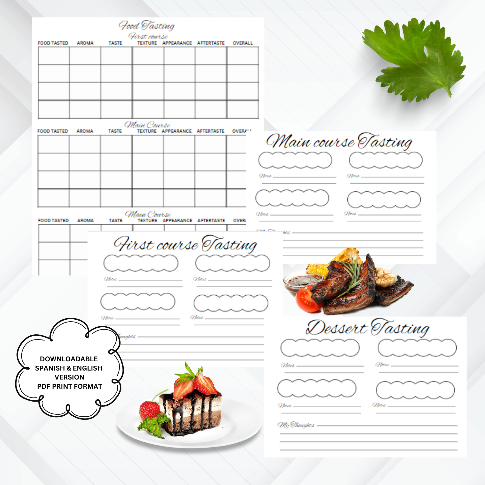 Food Tasting Scorecard Printable, Wedding Food Tasting, Tasting Party ...
