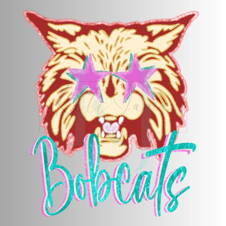 Download Bobcats Preppy PNG, Bobcats Mascot PNG - Etsy