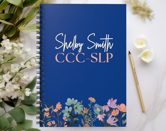 Custom Birth Flower CCC-SLP Speech Therapy Notebook, Personalized Slp ...