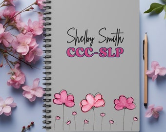 Custom Birth Flower CCC-SLP Speech Therapy Notebook, Personalized Slp ...