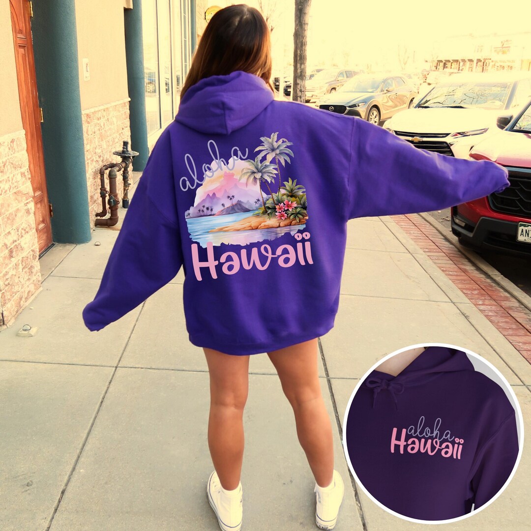 Aloha Hawaii Hoodie, Hawaiian Hooded Sweatshirt Hawaiian Hoodie Aloha ...