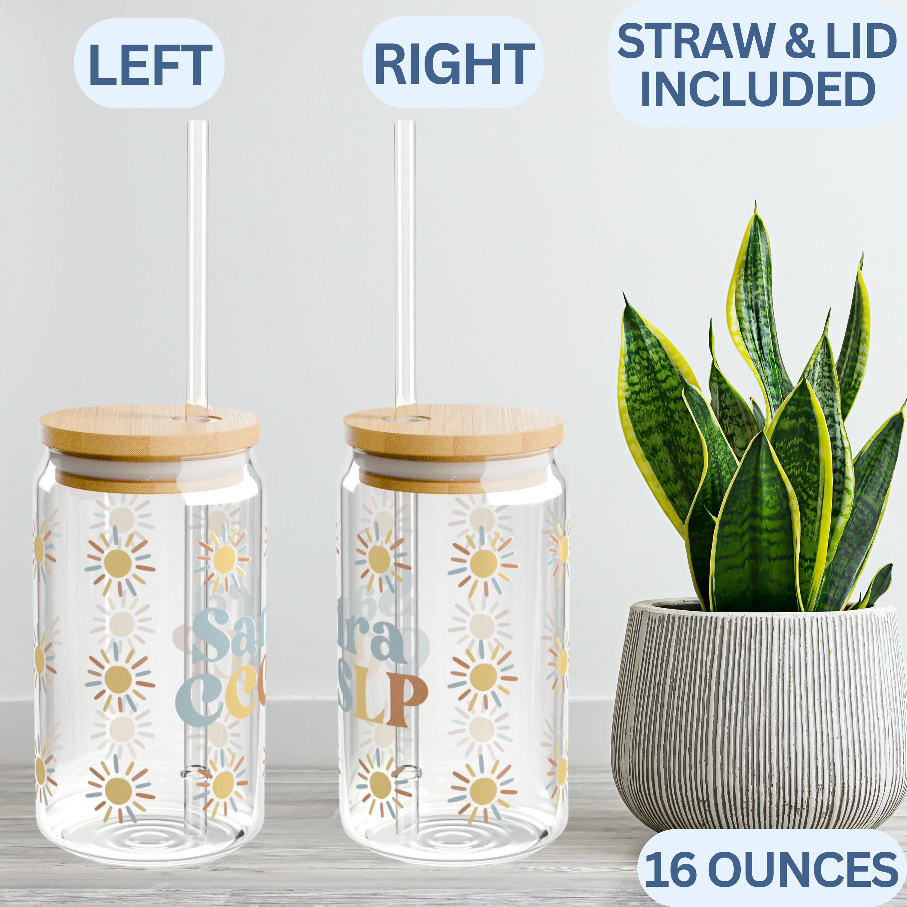 Custom CCC-SLP Speech Language Pathologist 16oz Stained Glass Tumbler ...