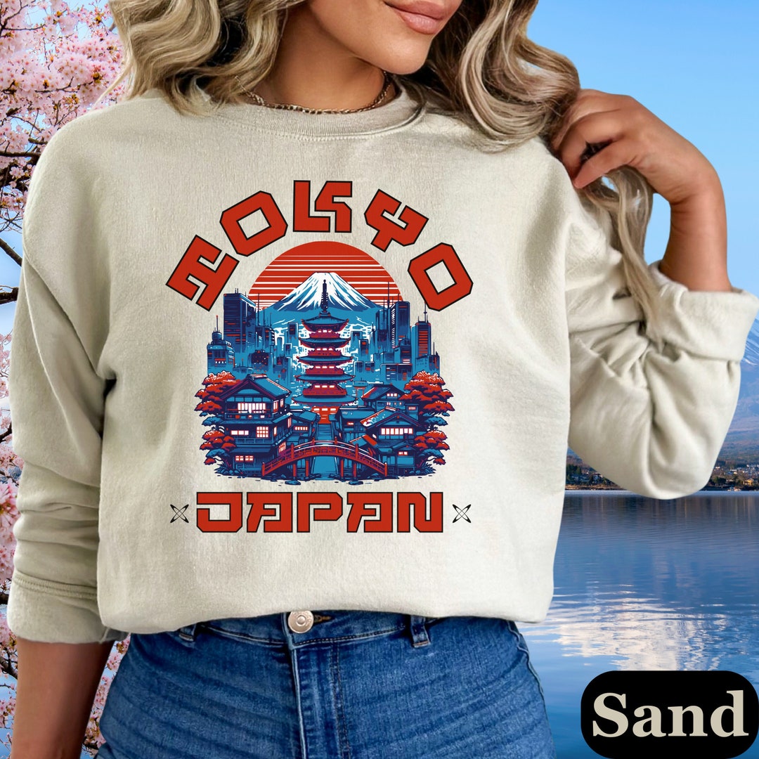 Mount Fuji Cherry Blossom Tree Tokyo Japan Sweatshirt, Japanese Long ...