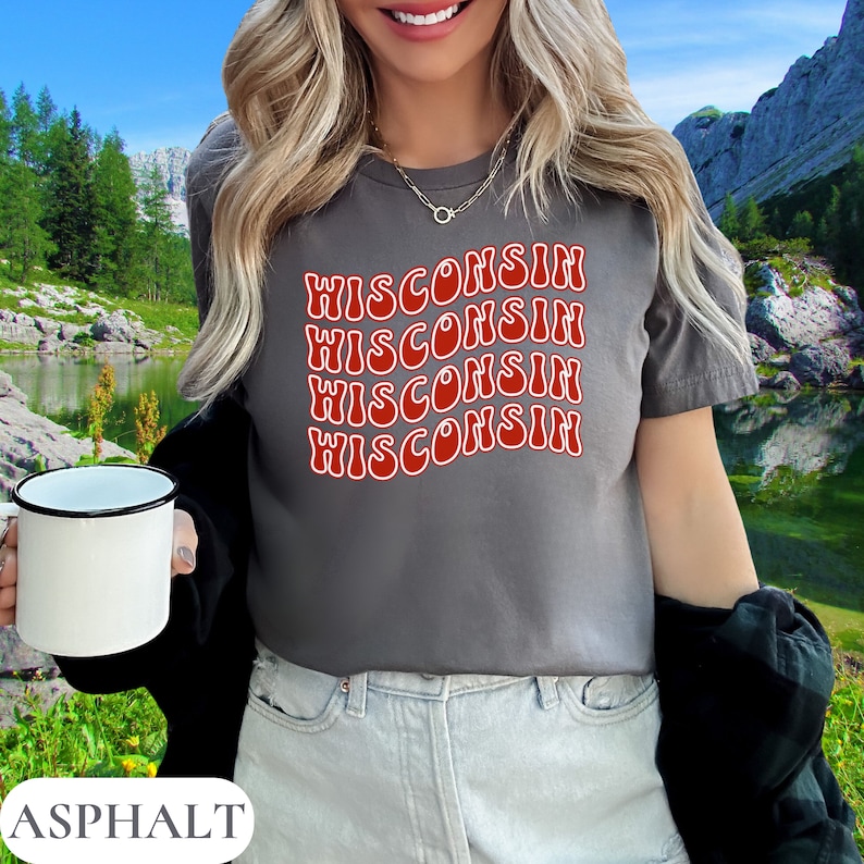 Retro Wisconsin State Shirt, Wisconsin T-shirt WI Shirt Midwest T Shirt ...