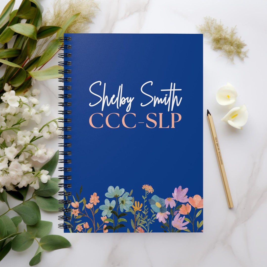 Custom Floral CCC-SLP Speech Therapy Notebook, Personalized Slp ...