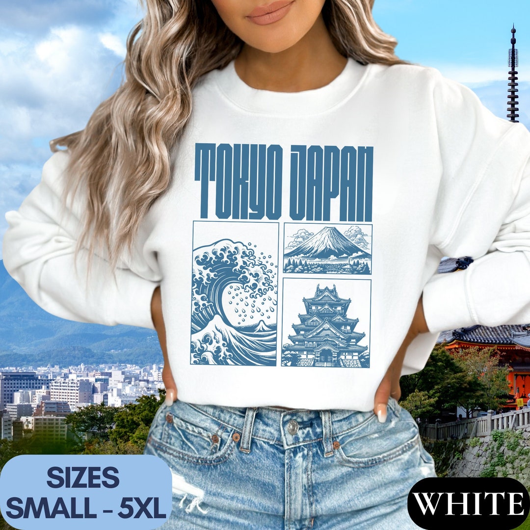 Mount Fuji Tokyo Japan Sweatshirt, Shrine Japanese Long Sleeve Shirt ...