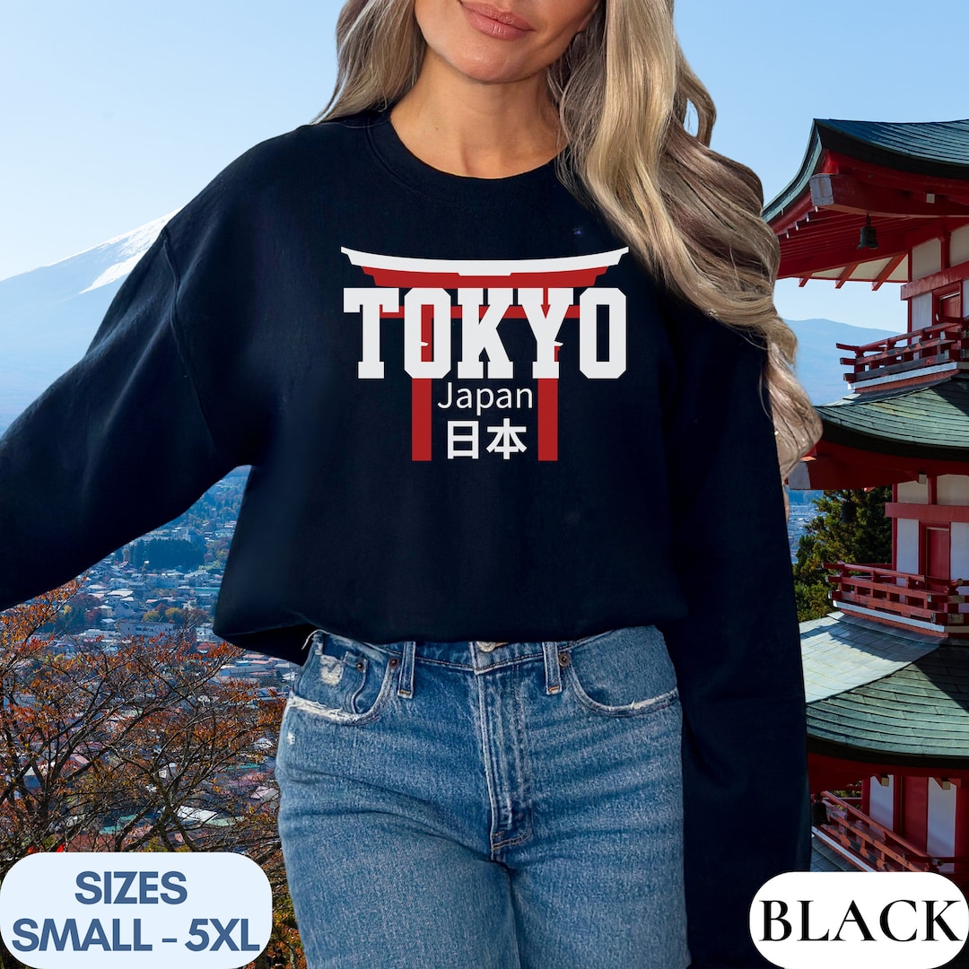 Torii Tokyo Japan Sweatshirt, Tokyo Japanese Long Sleeve Shirt Japan ...
