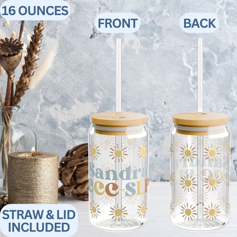 Custom CCC-SLP Speech Language Pathologist 16oz Stained Glass Tumbler ...