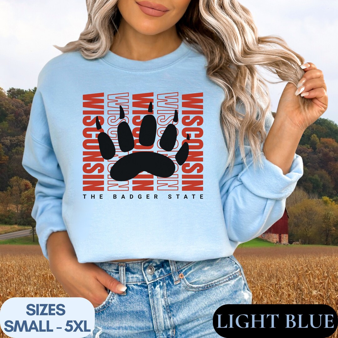 The Badger State Wisconsin Sweatshirt, WI State Sweatshirt Midwest Gift ...