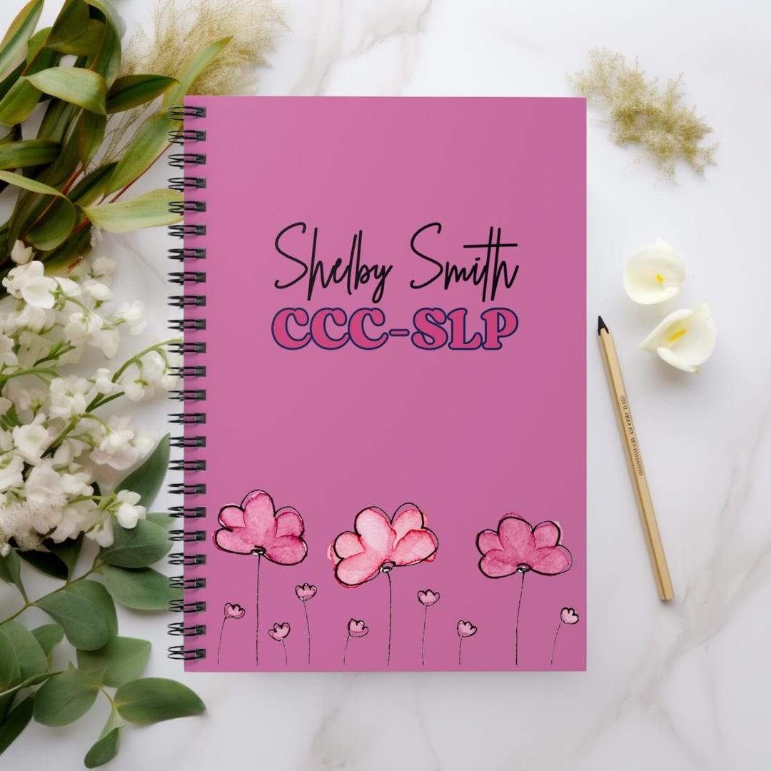 Custom Floral CCC-SLP Speech Therapy Notebook, Personalized Slp ...