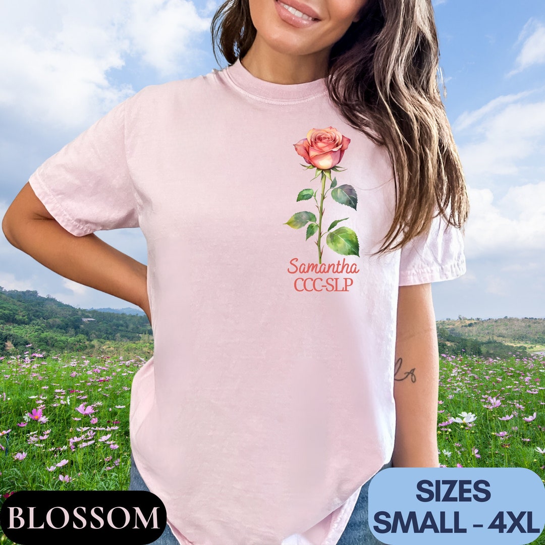 Custom Birth Flower CCC-SLP Speech Language Pathologist Shirt, Birth ...