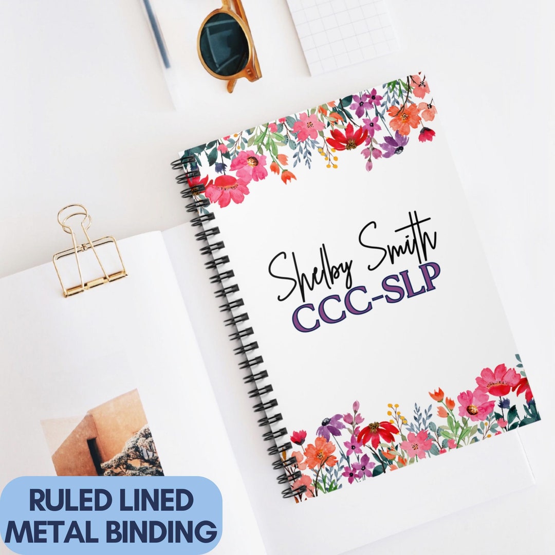 Custom Floral CCC-SLP Speech Therapy Notebook, Personalized Slp ...