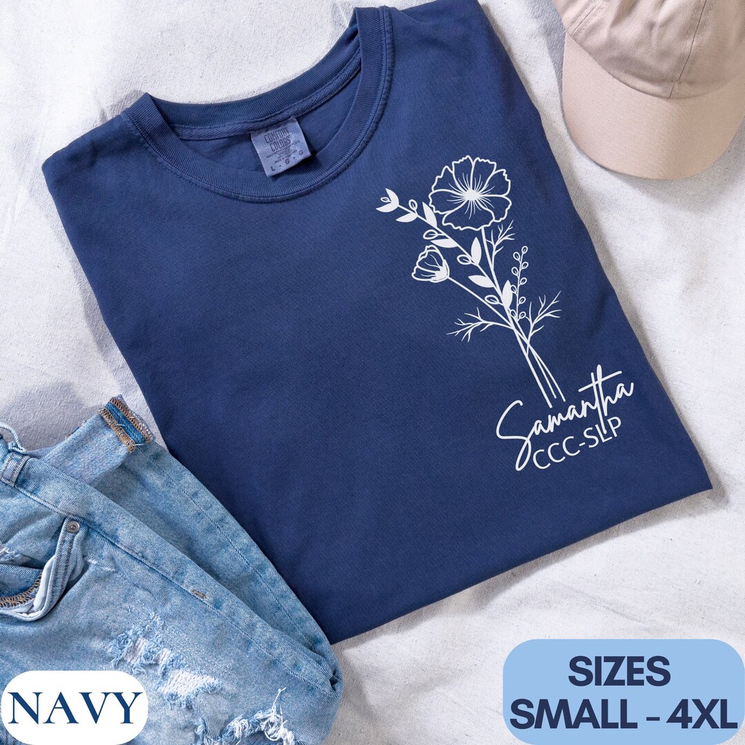 Custom Birth Flower CCC-SLP Speech Language Pathologist Shirt, Birth ...