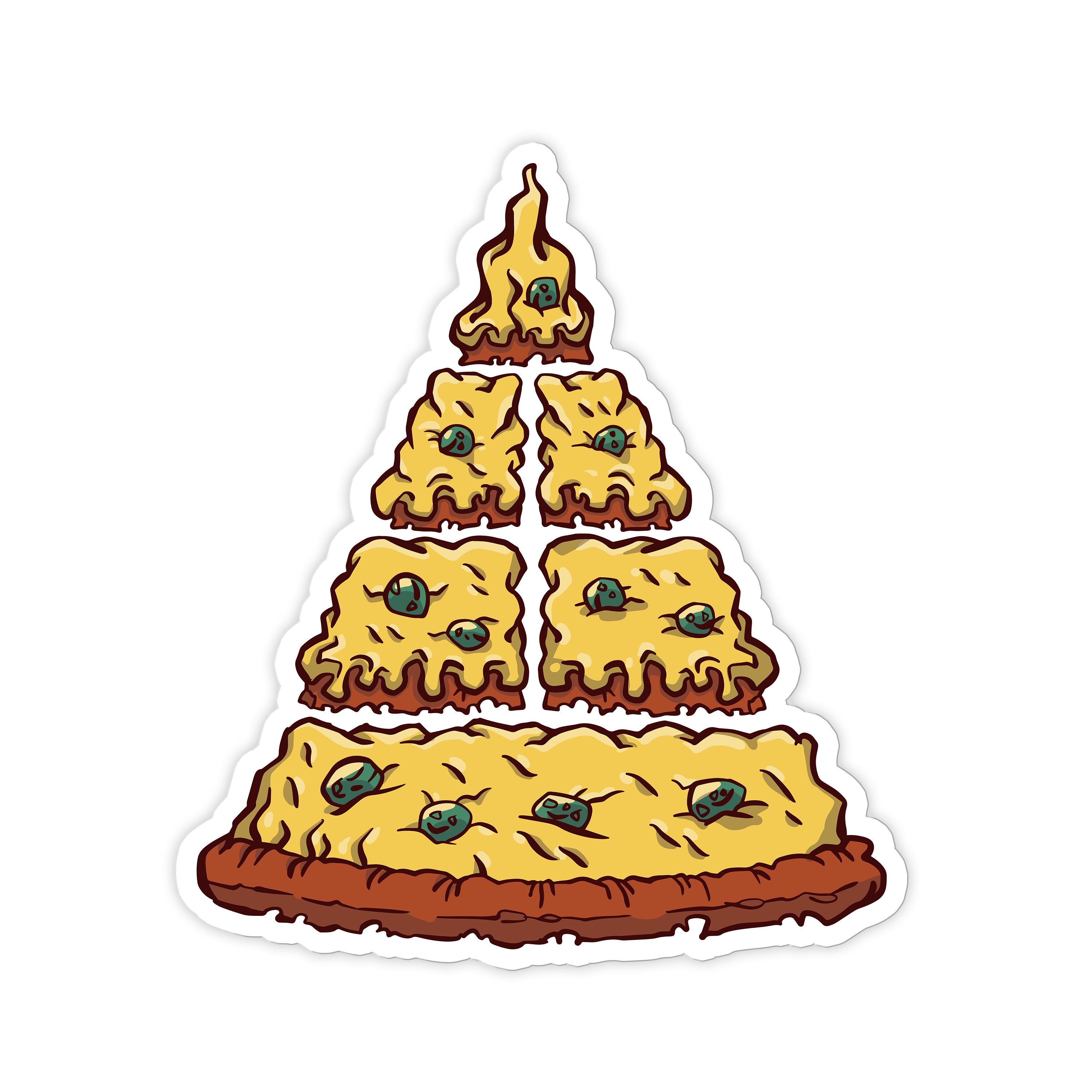 3 Vinyl Sticker Pizza Food Pyramid Sticker Water - Etsy