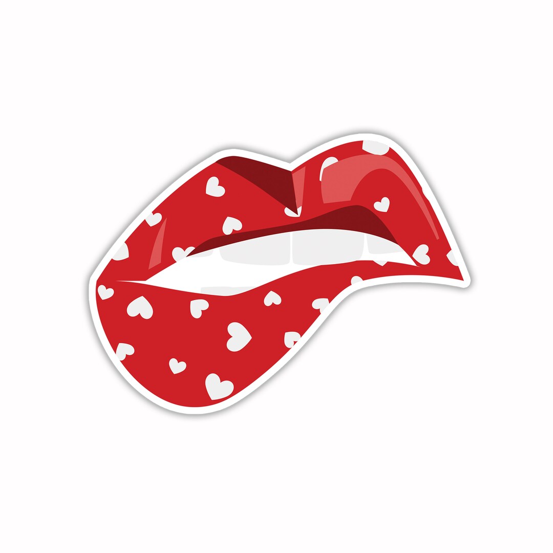 Heart Lips Sticker: Matte Vinyl Decal, Waterproof (2.5") - Etsy