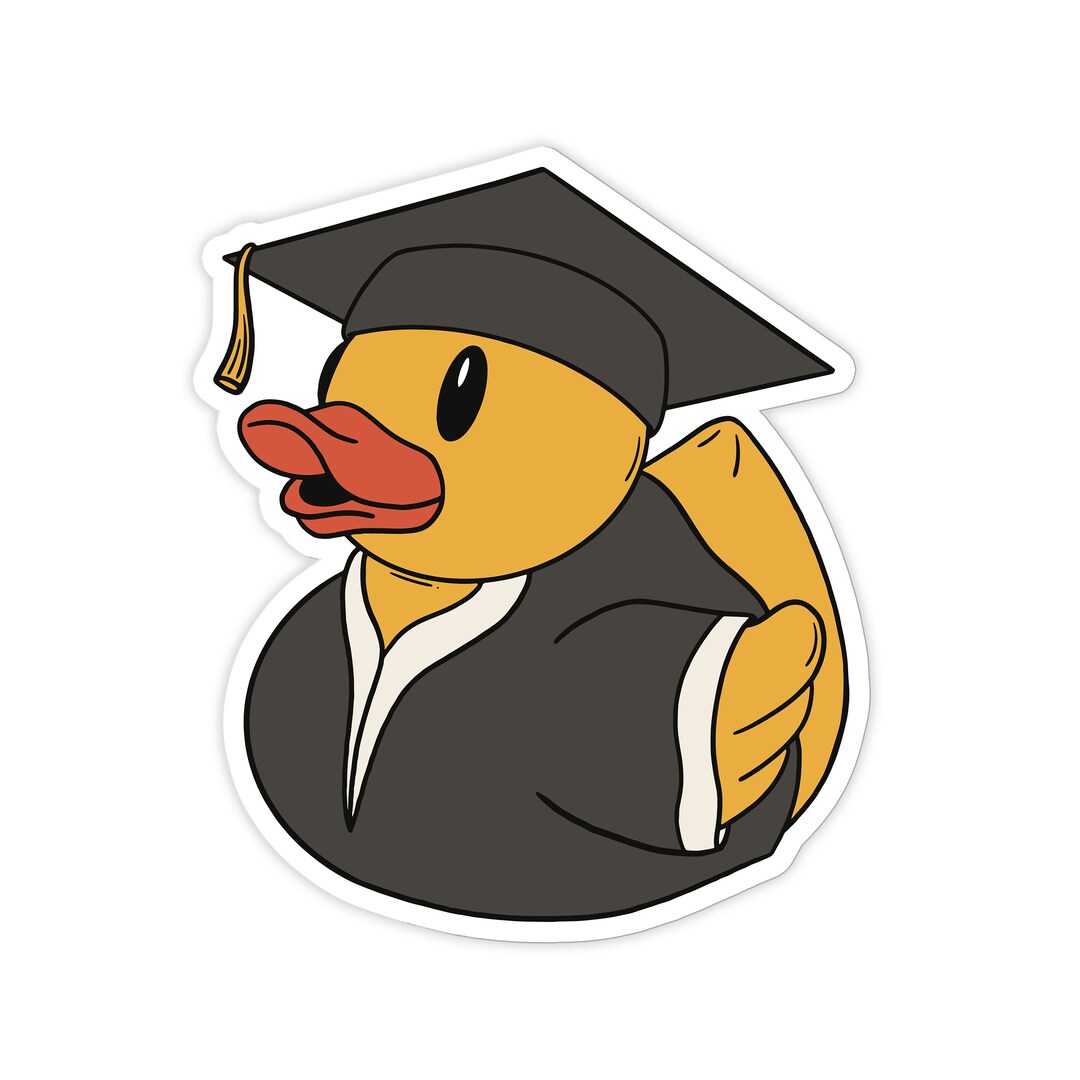 3" Vinyl Sticker, Rubber Ducky Graduate Sticker, Water Bottle Sticker ...