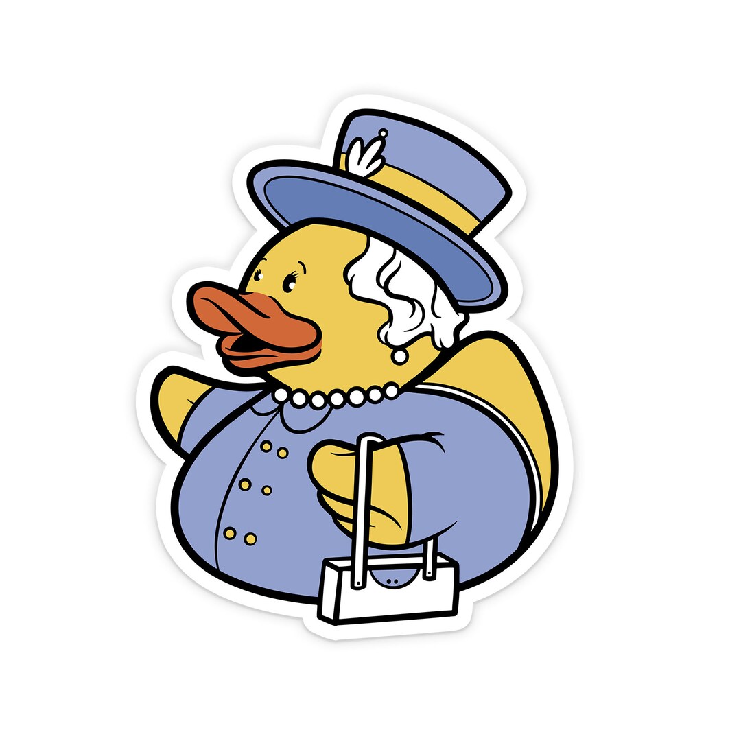 3" Vinyl Sticker, Queen Rubber Ducky Sticker, Water Bottle Sticker ...