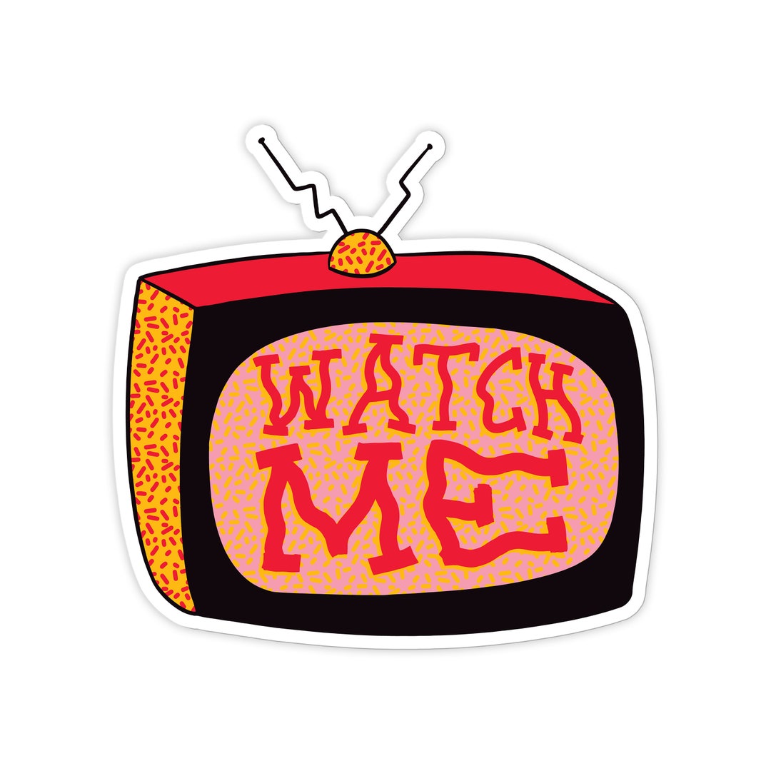 3" Vinyl Sticker, Retro TV Sticker, Water Bottle Sticker, Laptop ...