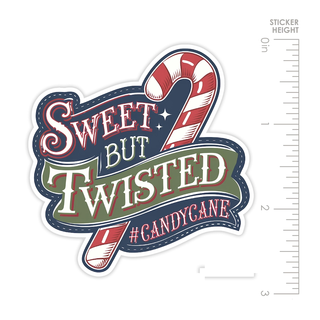 Sweet but Twisted Vinyl Sticker, Funny Christmas Waterproof Laptop ...