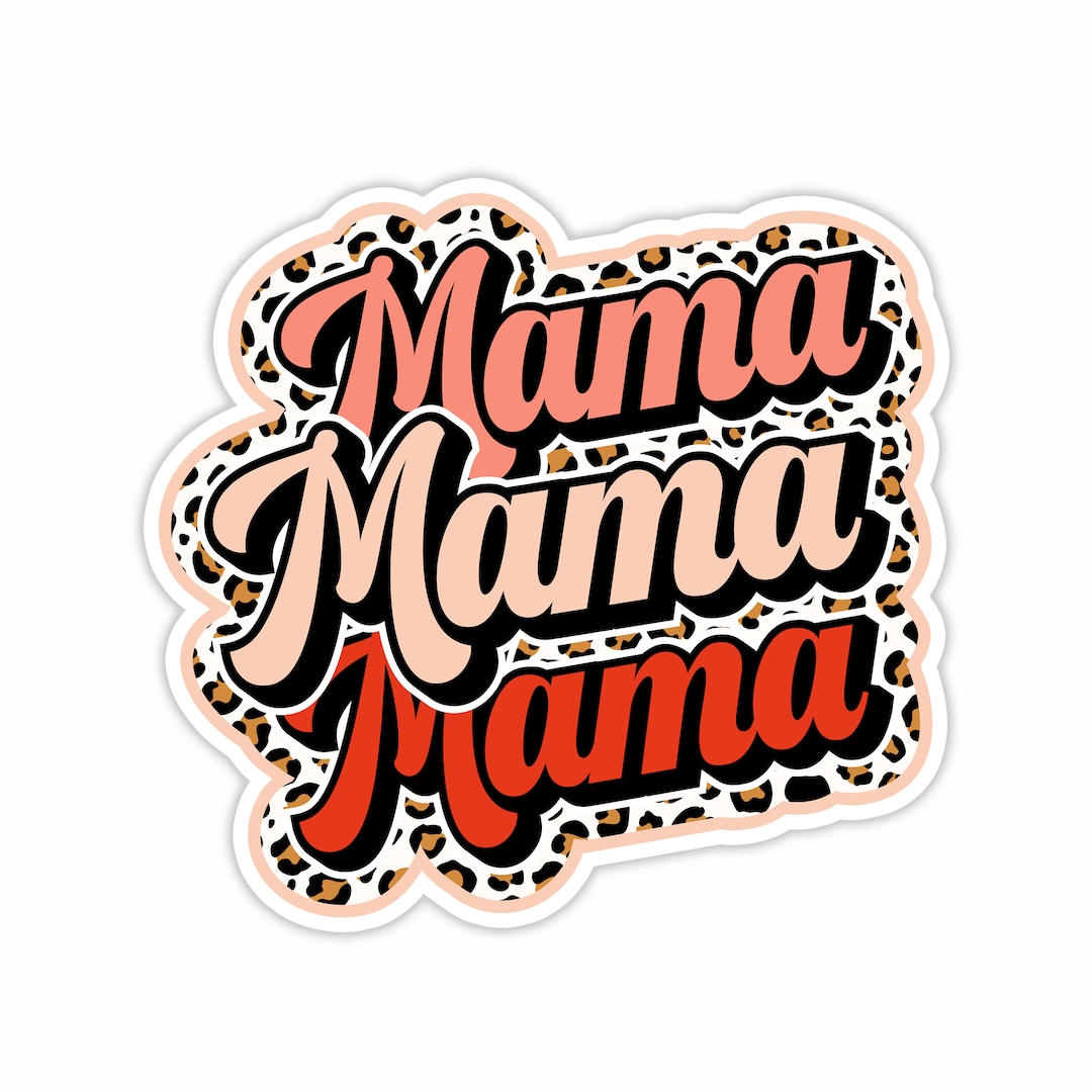 Mama Leopard Print Sticker - Waterproof Vinyl Decal, Laptop, Water ...