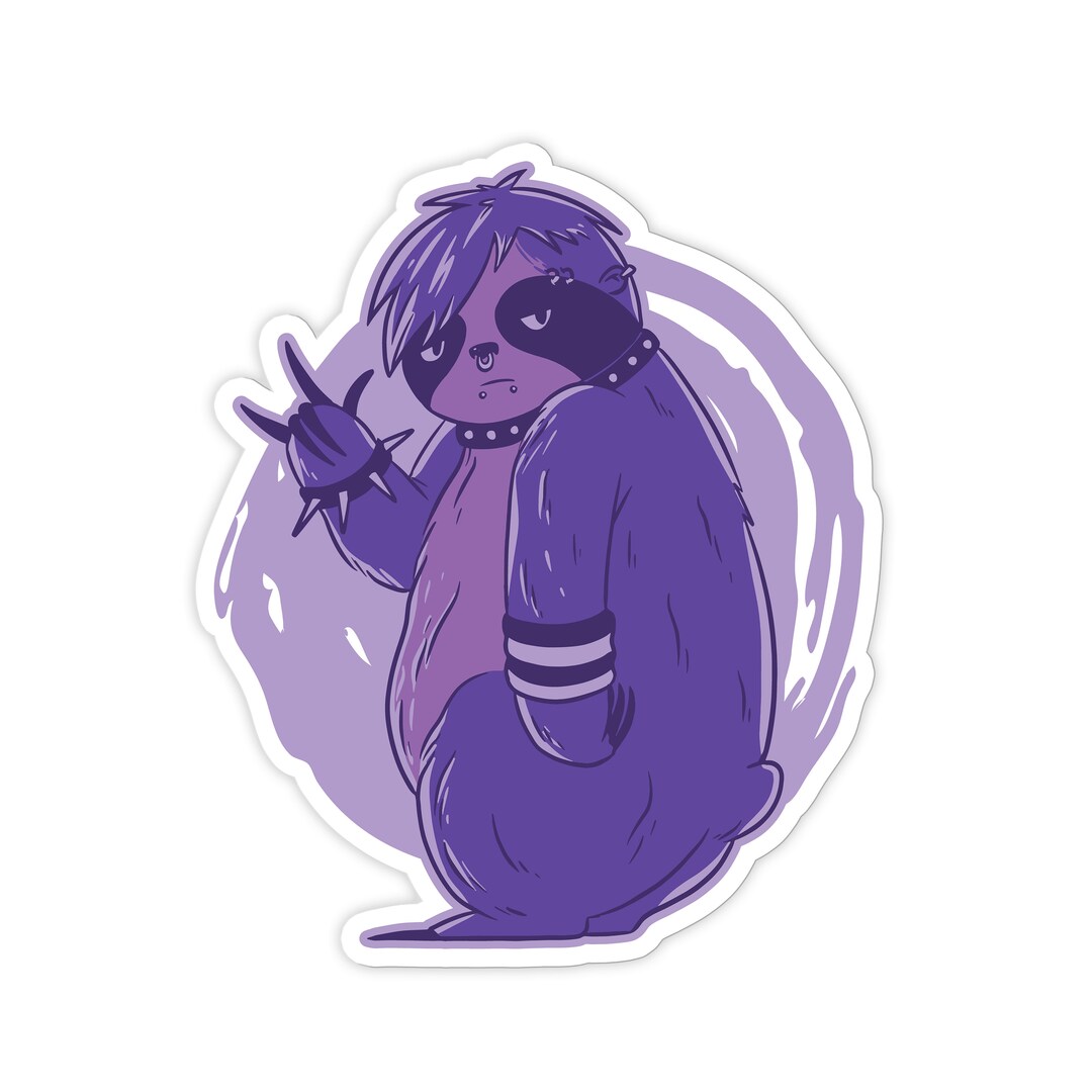 Emo Sloth Sticker: Waterproof Vinyl Decal for Laptop, Water Bottle - Etsy