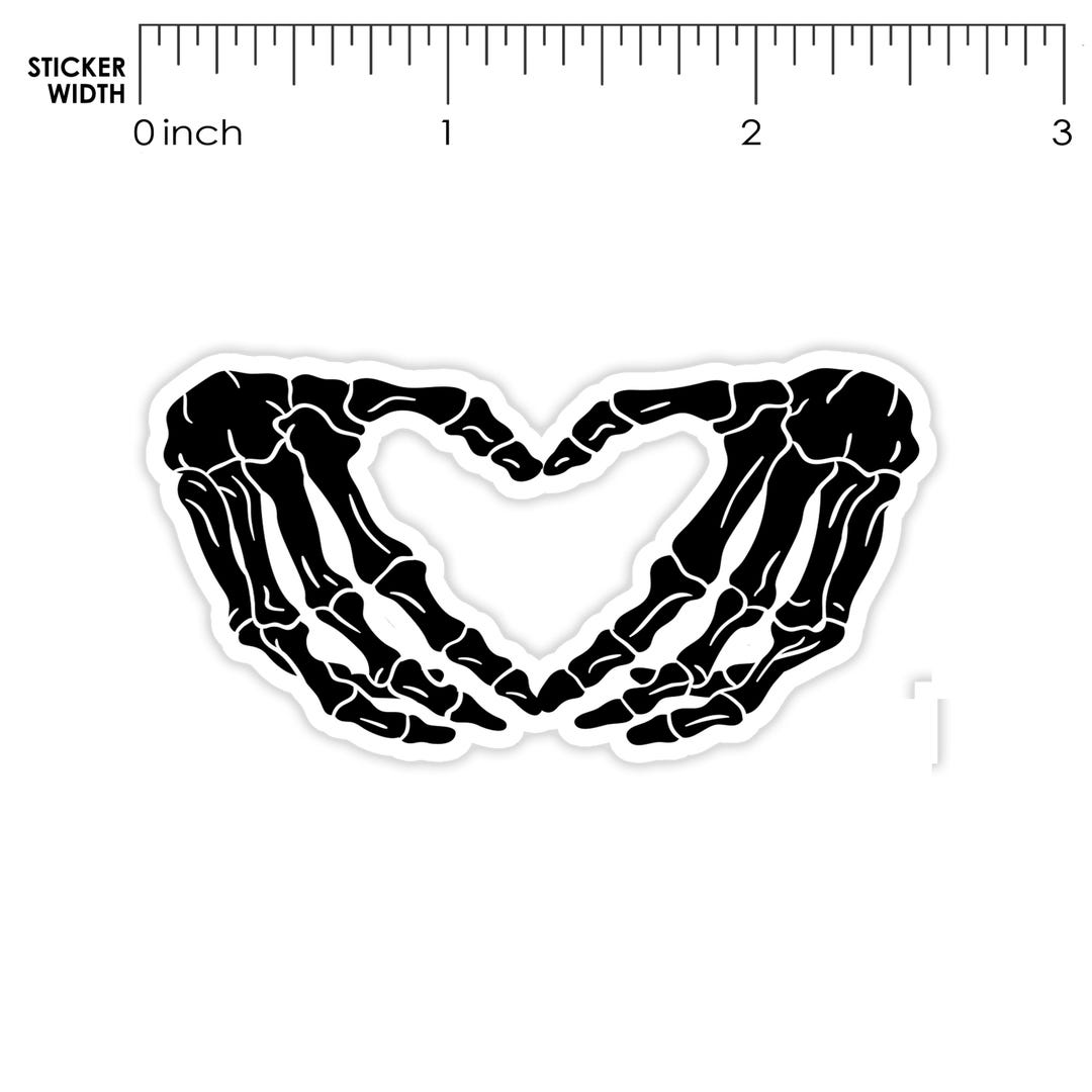 Skeleton Heart Hands Sticker: Waterproof Vinyl Decal (2.5") - Etsy