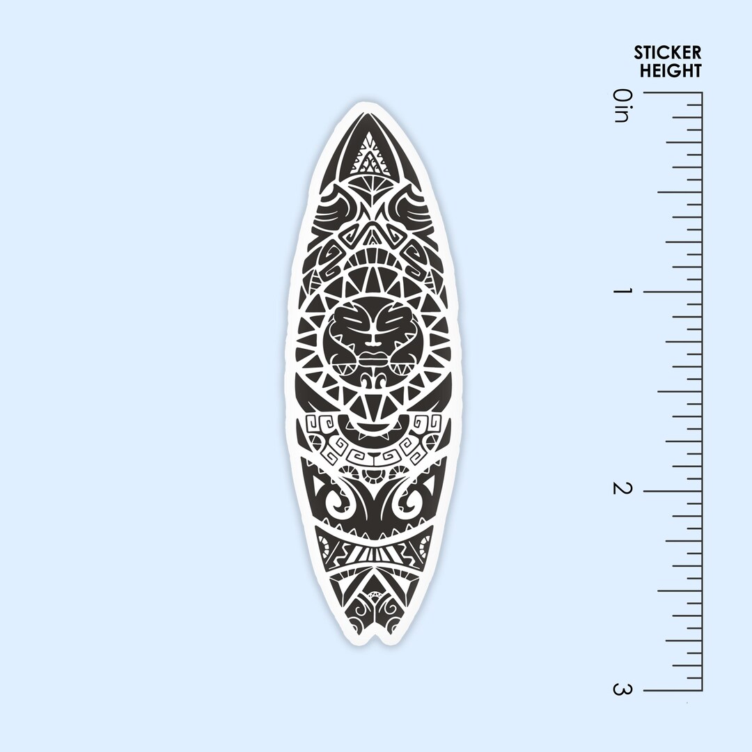 Surfboard Maori Vinyl Sticker, Surfing Sticker: Waterproof Vinyl Decal ...
