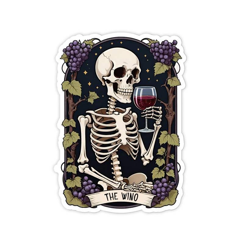 The Wino Tarot Card Sticker: 2.5" Waterproof Vinyl Decal - Etsy