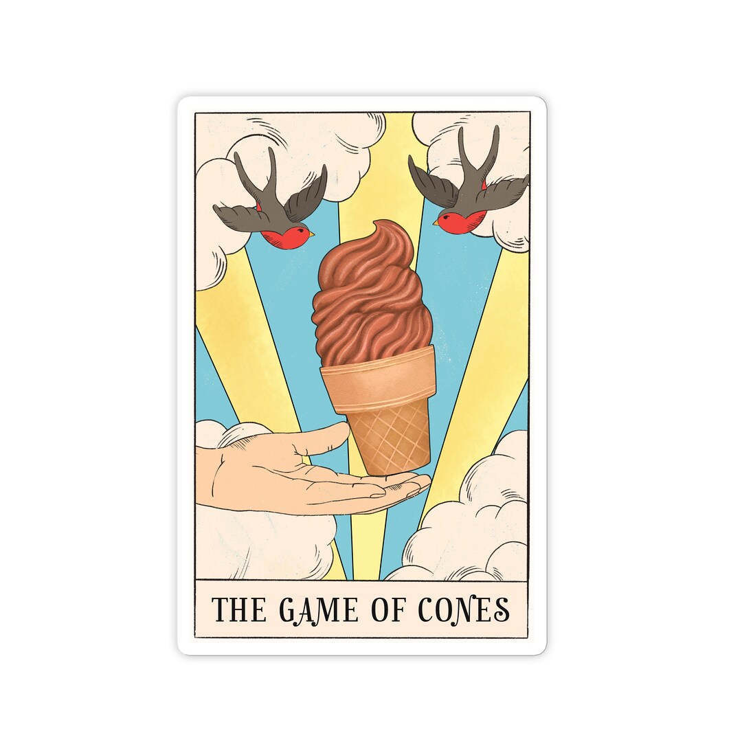 3 Vinyl Sticker the Game of Cones Ice Cream Tarot Card - Etsy