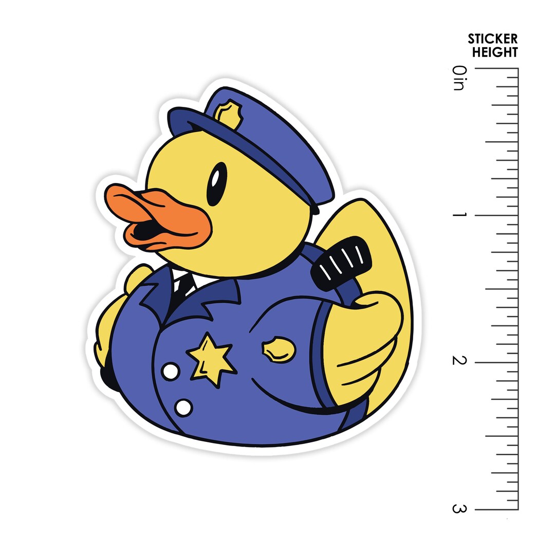 Police Rubber Ducky Sticker, Rubber Duck Collectable Vinyl Decal ...