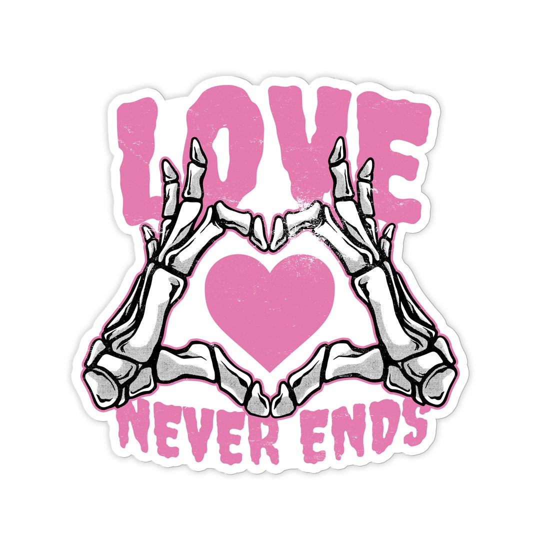 Skeleton Hands Heart Vinyl Sticker - Waterproof Vinyl Decal, Laptop ...