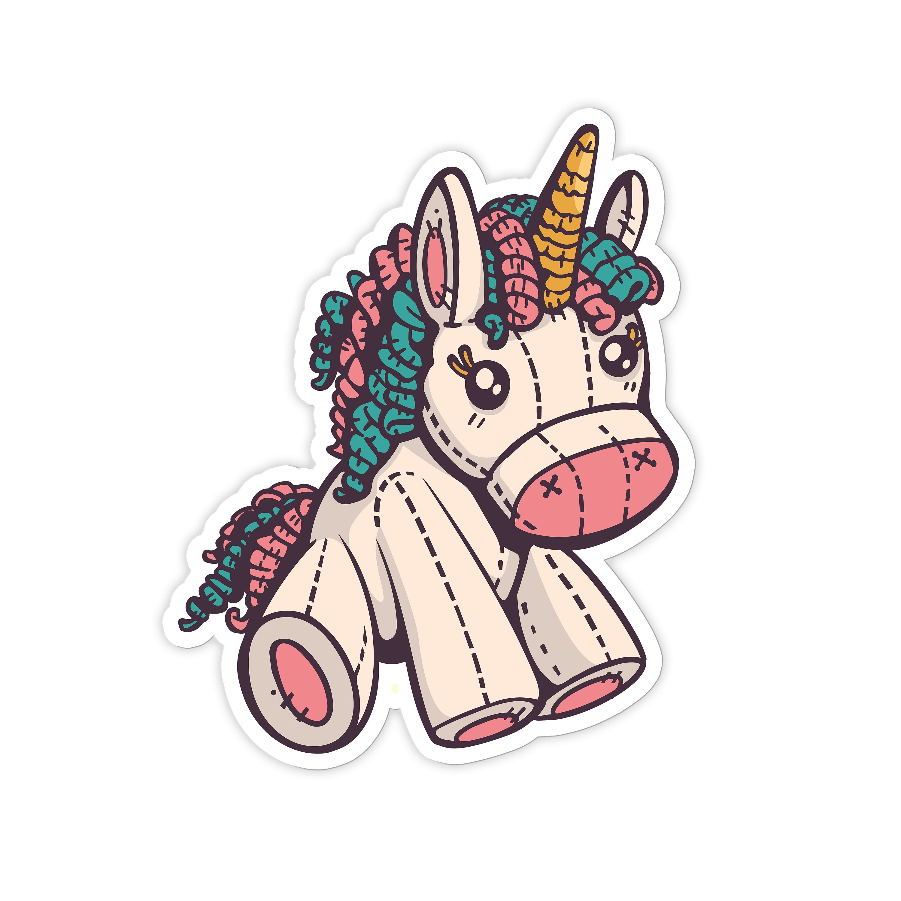 3 Vinyl Sticker, Unicorn Stuffed Animal Sticker, Water Bottle Sticker ...