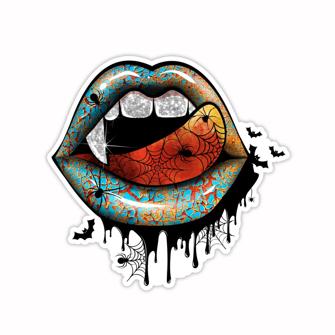 3" Vinyl Sticker, Vampire Lips Sticker, Water Bottle Sticker, Laptop ...