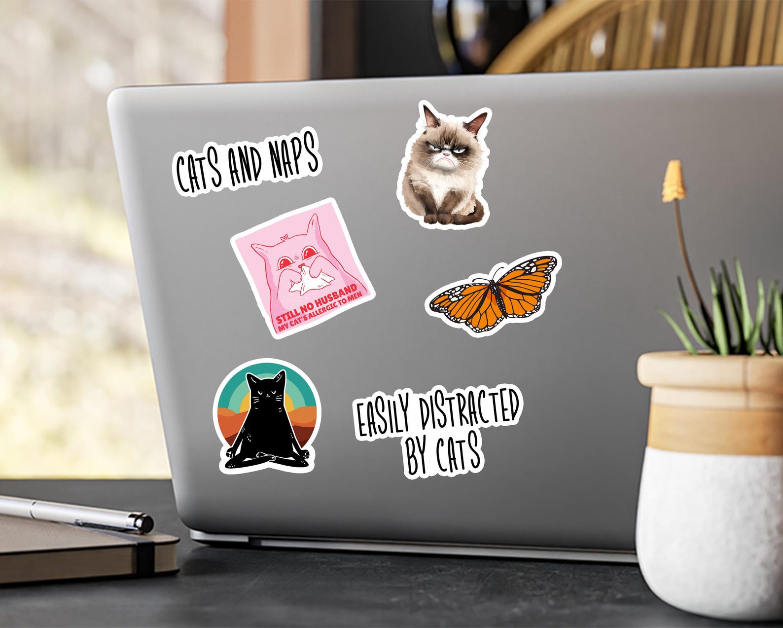 Meow Vinyl Sticker: Waterproof Laptop Decal (2.5" Wide) - Etsy