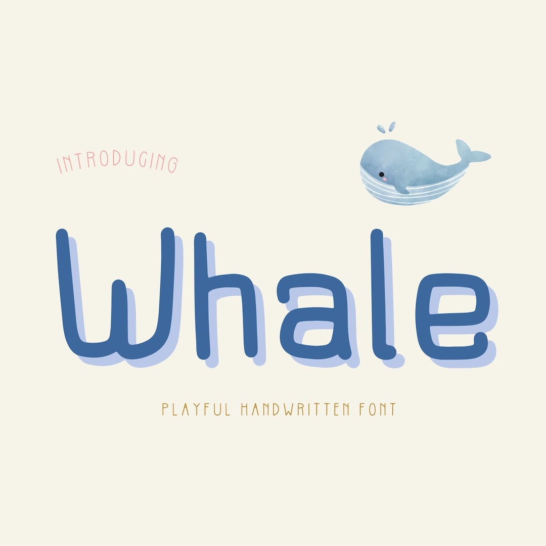 Whale Font handwritten Font Planner Groovy Font Modern - Etsy