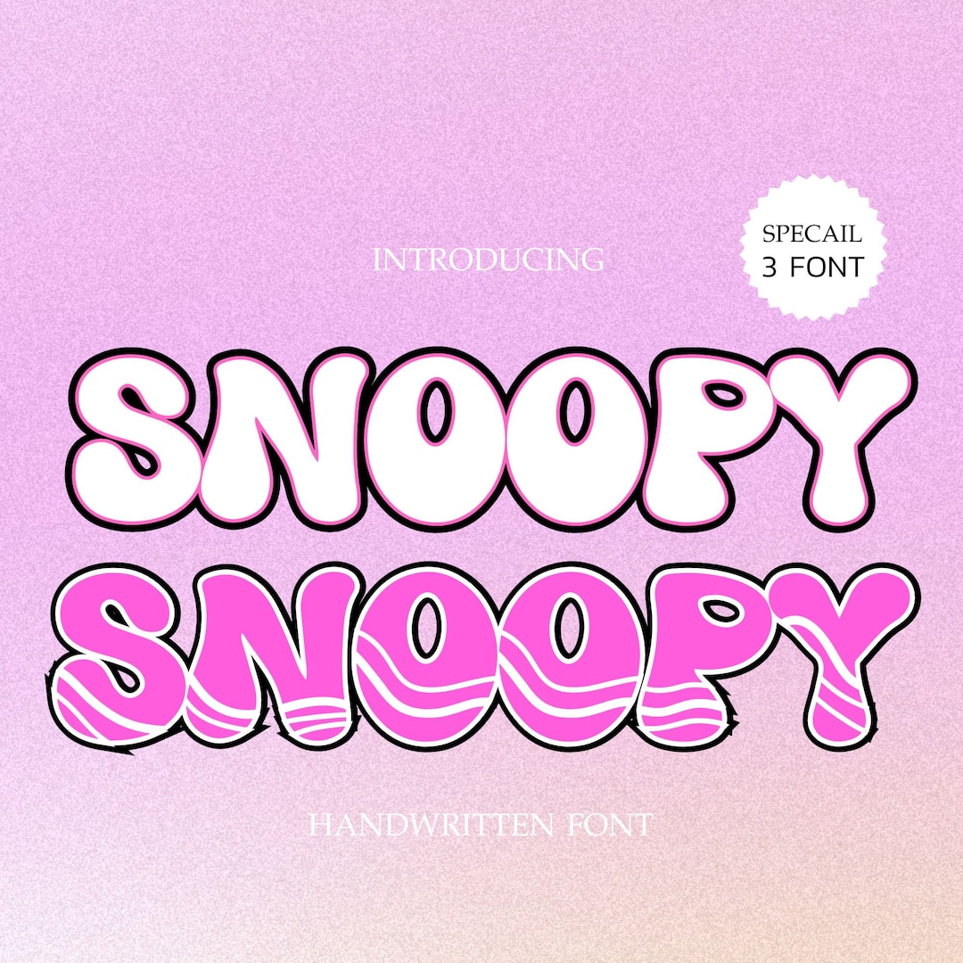 SNOOPY FAMILY Set-groovy Font, Modern Font, Display Font, Cute Font ...
